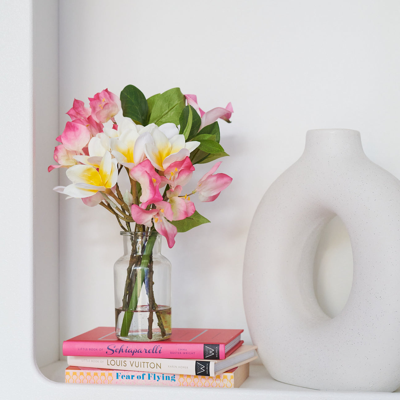 Harper - Artificial Calla Lily, Frangipani and Bougainvillea Arrangement