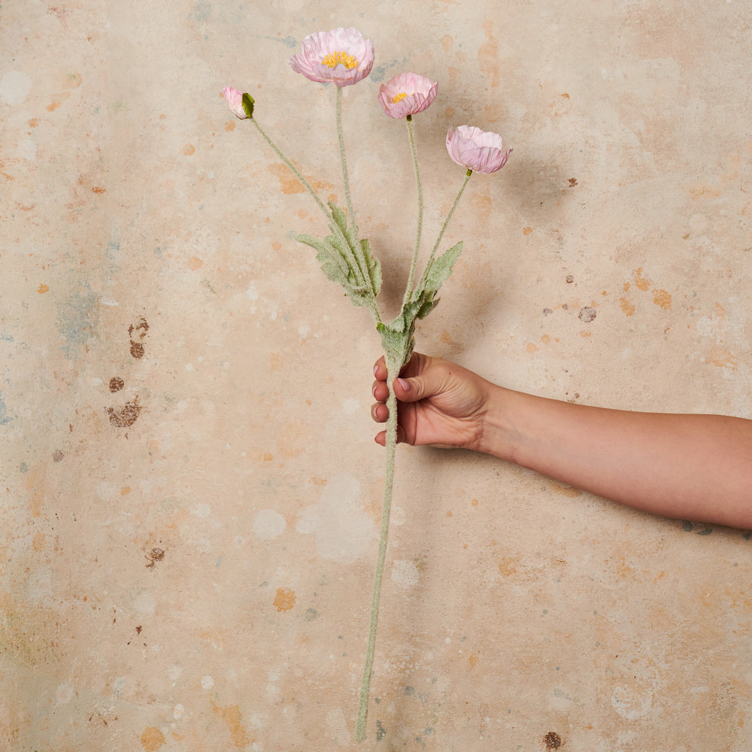 Artificial Poppy Real Touch Flower Stem